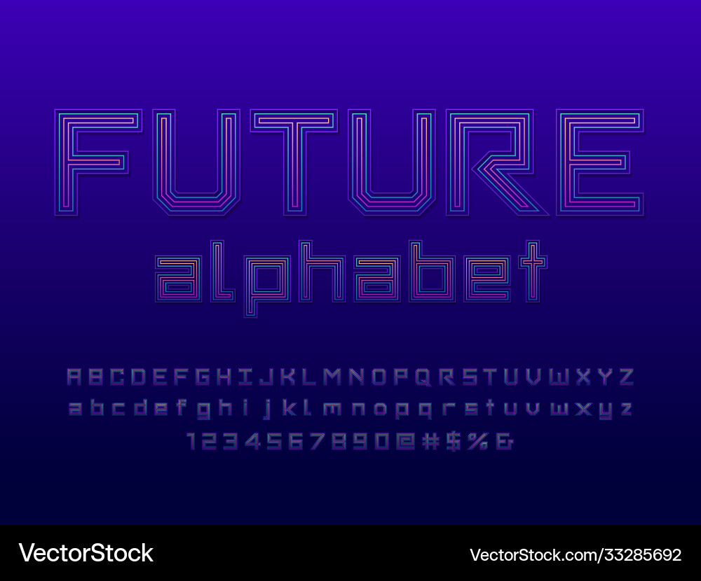 Color line font Royalty Free Vector Image - VectorStock