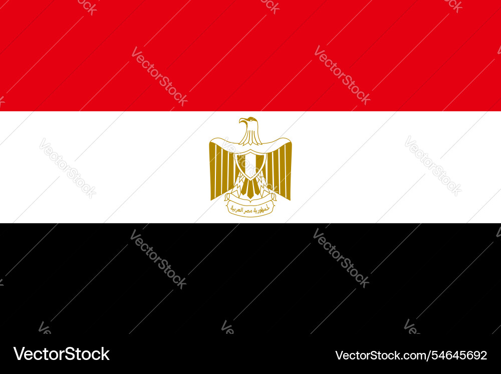 Egypt flag official colors and proportion Vector Image