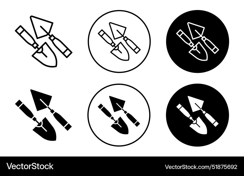 Garden tools icon outline flat Royalty Free Vector Image