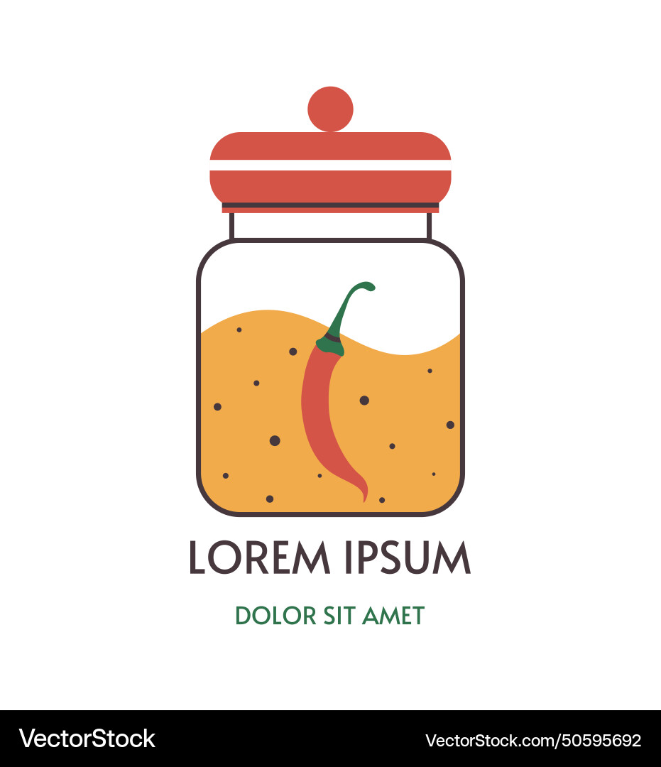 Ground chili pepper in glass jar Royalty Free Vector Image