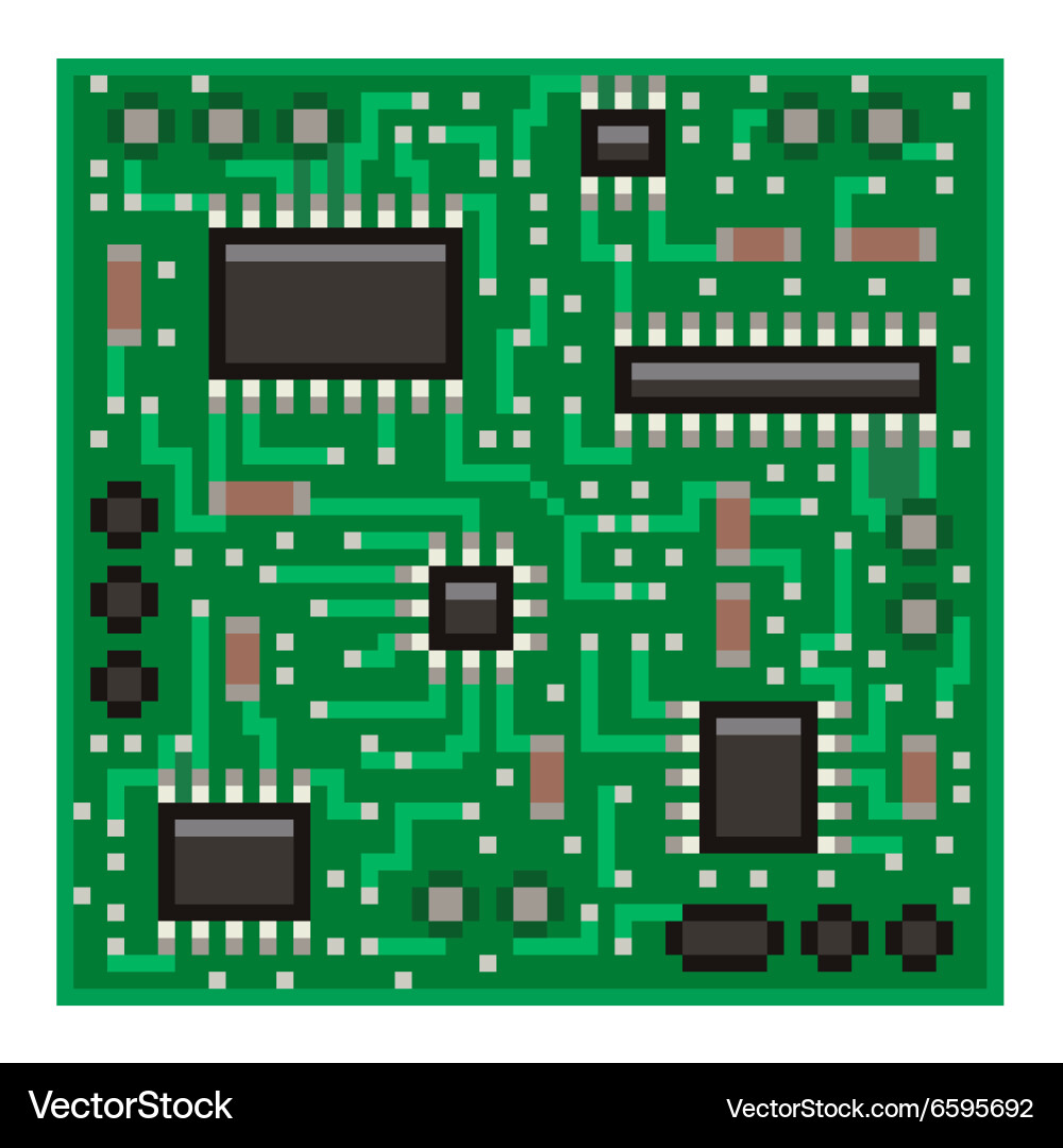 Pixel microchip isolated Royalty Free Vector Image
