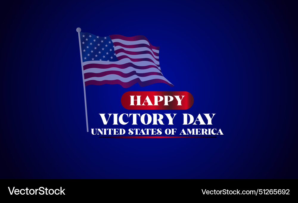 Radial background happy victory day amazing text Vector Image