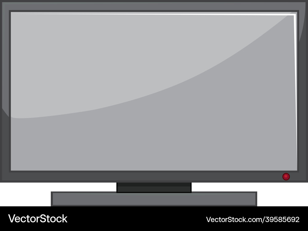 Television with empty display on white background Vector Image