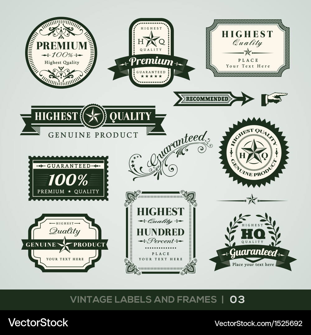 Vintage premium quality labels Royalty Free Vector Image