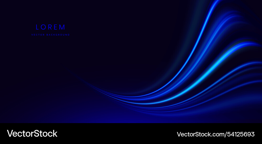 Abstract blue curve ray glowing on dark Royalty Free Vector
