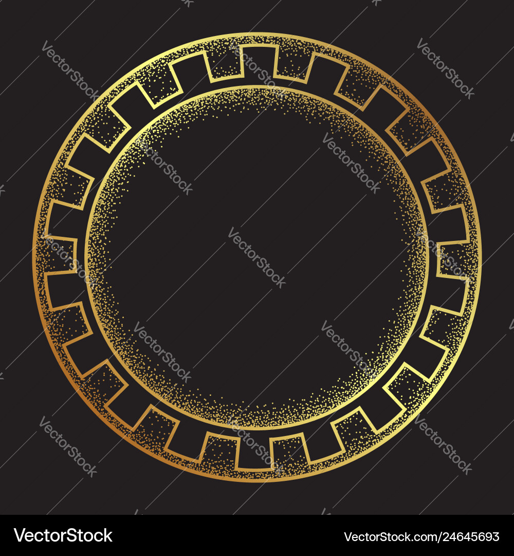 Antique Gold Meander Frame Royalty Free Vector Image