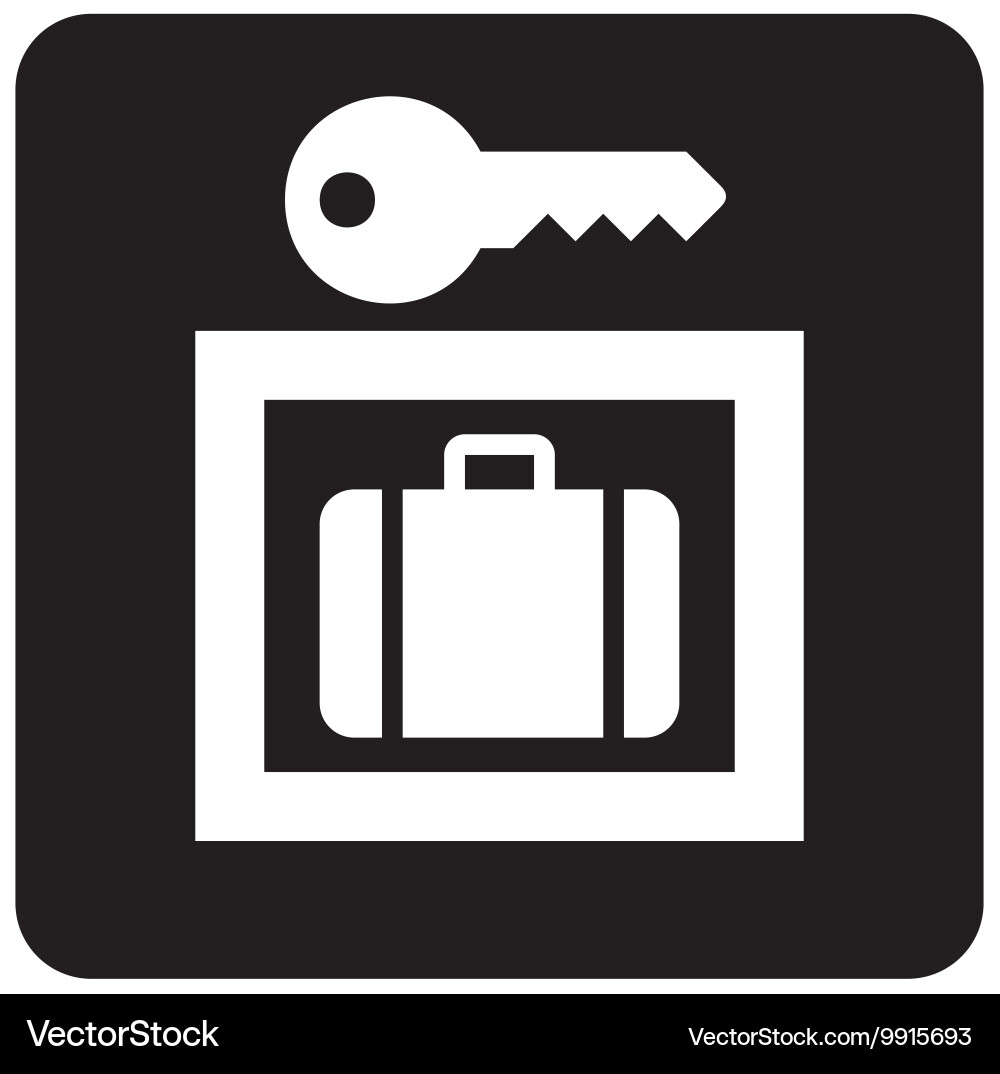 Baggage lockers sign Royalty Free Vector Image