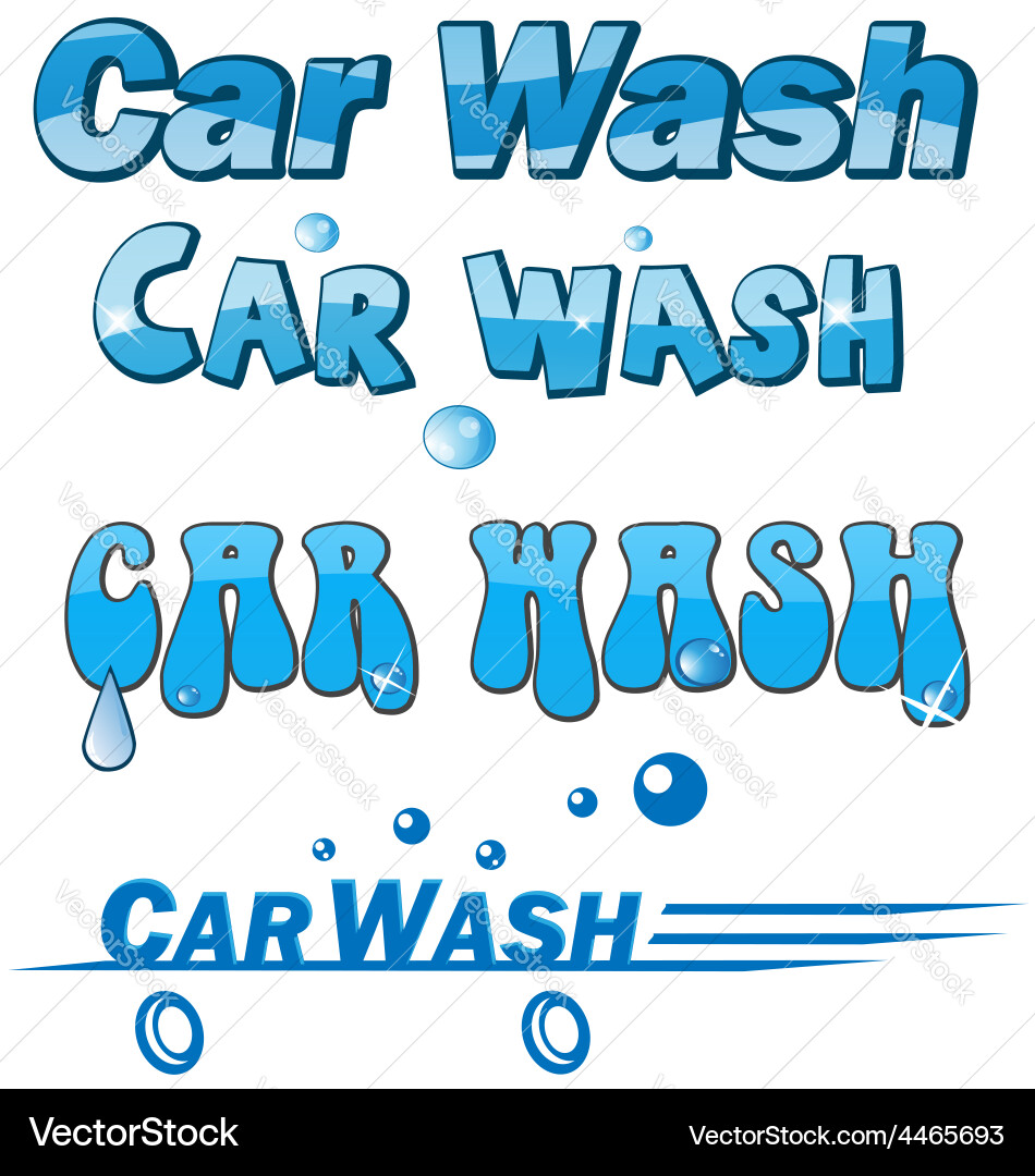 Car wash symbol set Royalty Free Vector Image - VectorStock