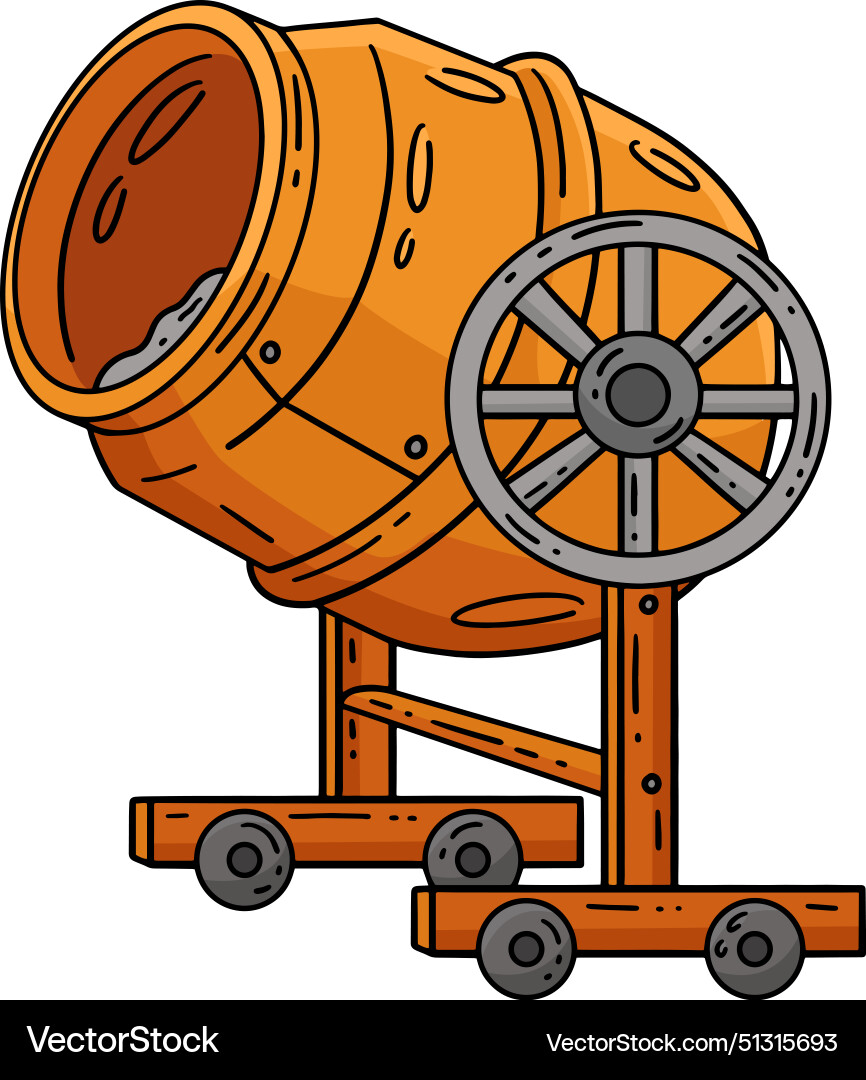 Construction concrete mixer cartoon clipart Vector Image