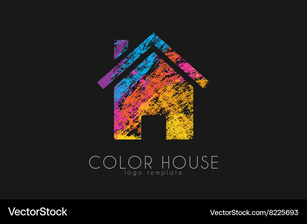 Creative house logo color design home Royalty Free Vector