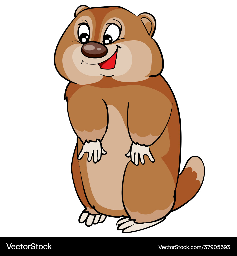 Cute gopher character in brown color cartoon Vector Image