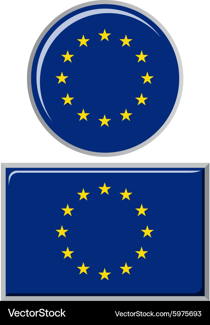 European union round and square icon flag Vector Image