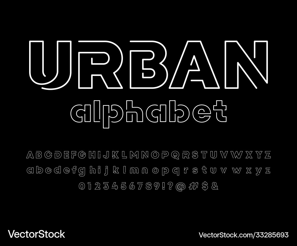 Line font Royalty Free Vector Image - VectorStock