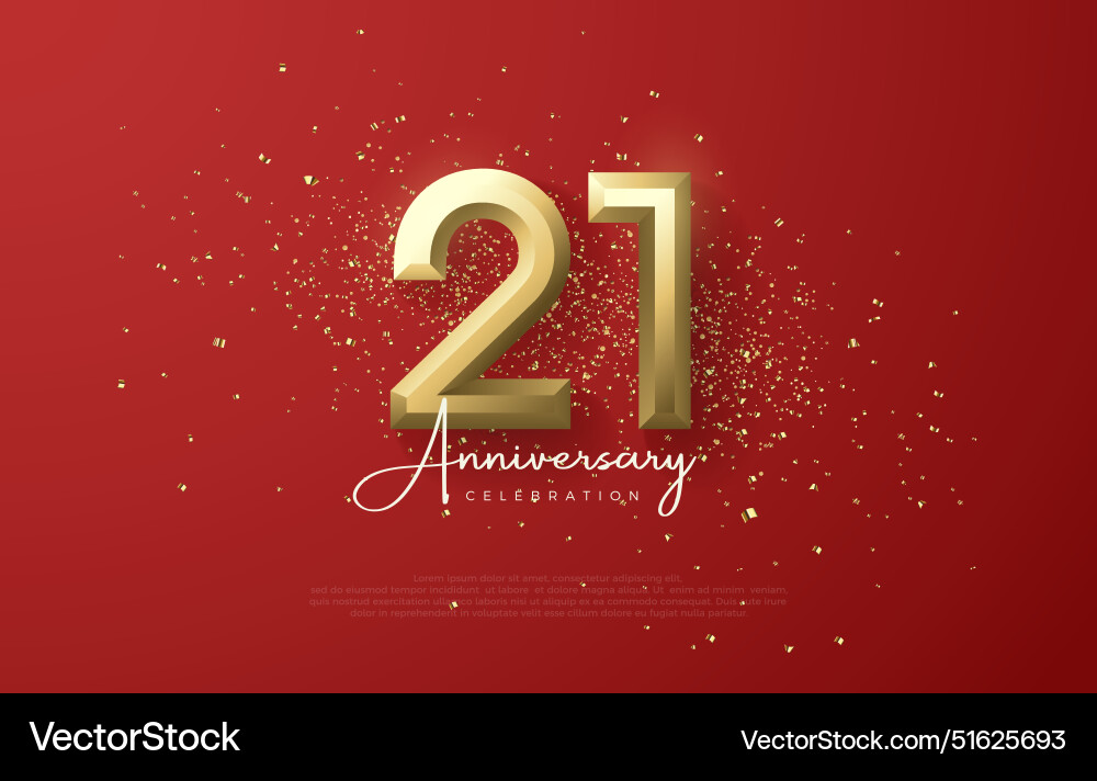 Modern 21st anniversary number design Royalty Free Vector
