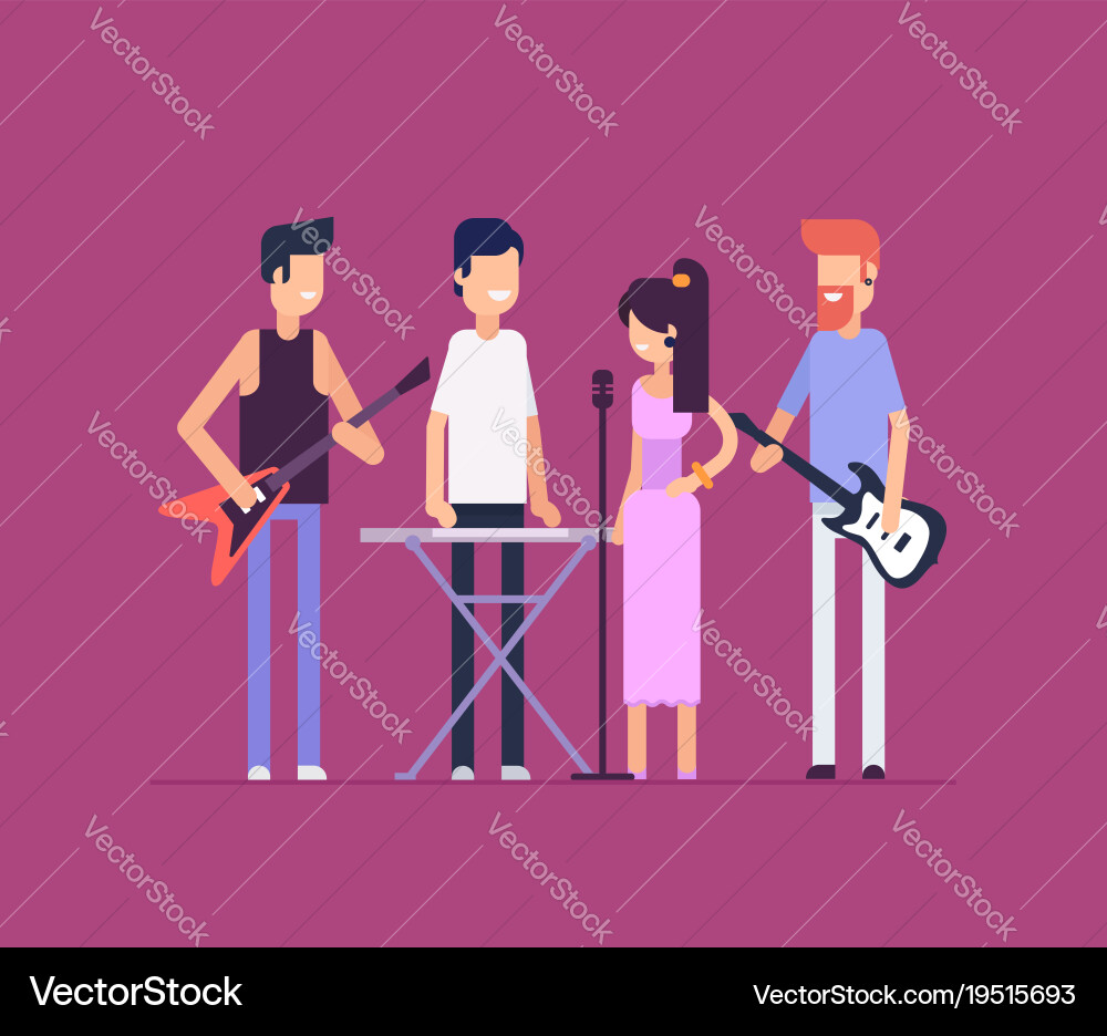 Musikalische Band - moderne flache Design Stil isoliert