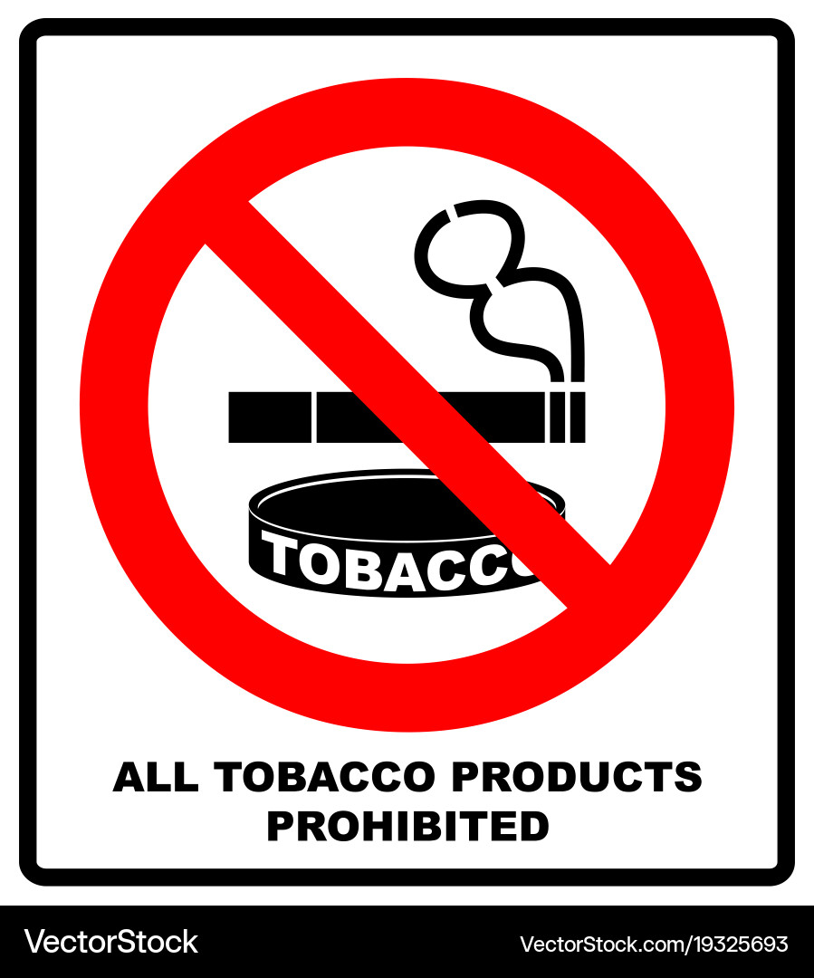No Smoking - Prohibited Tobacco Sign Royalty Free Vector