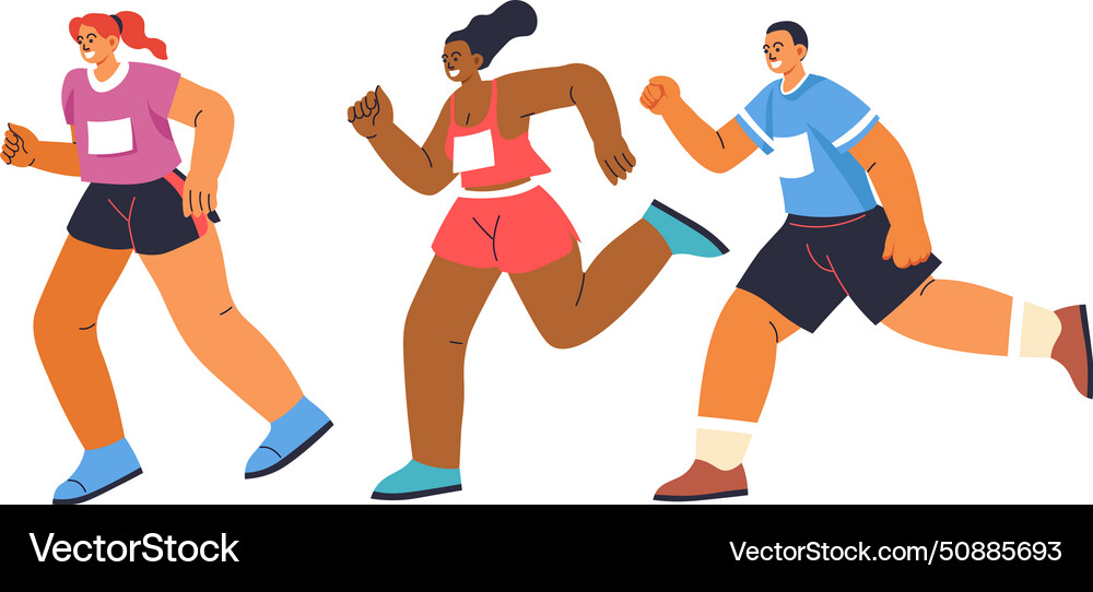 Running group dynamic sport Royalty Free Vector Image