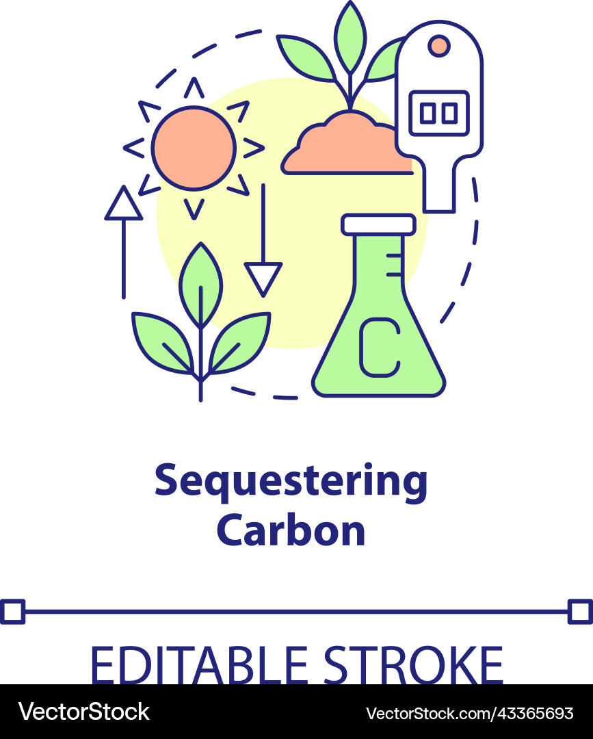 Sequestering carbon concept icon Royalty Free Vector Image
