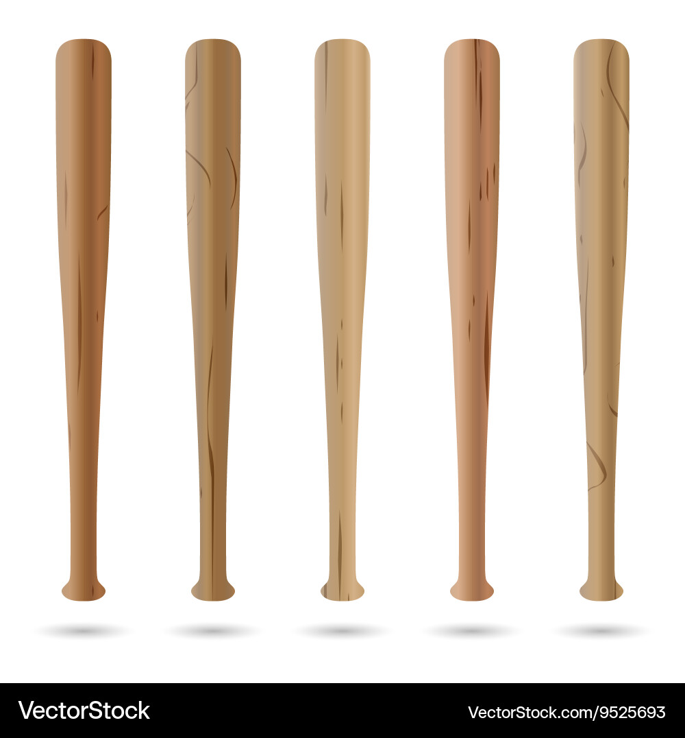 Set of baseball bats Royalty Free Vector Image