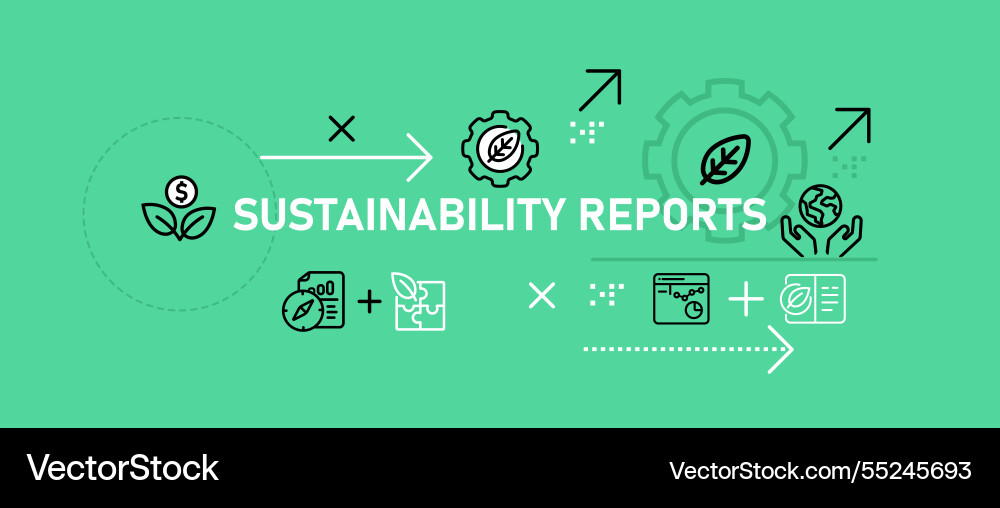Sustainability reports conceptual eco-friendly Vector Image