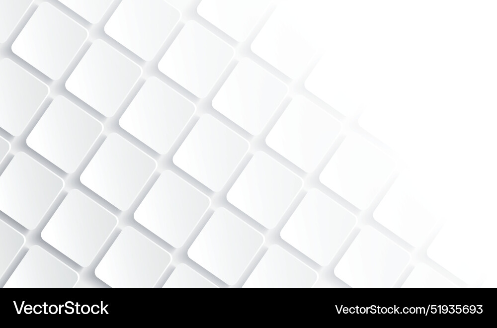 White geometric square background in paper art Vector Image