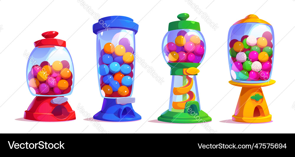 Cartoon set of candy machines Royalty Free Vector Image
