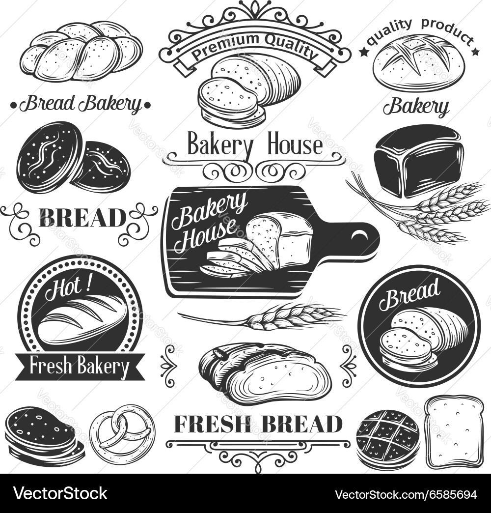 Decorative bread bakery label Royalty Free Vector Image