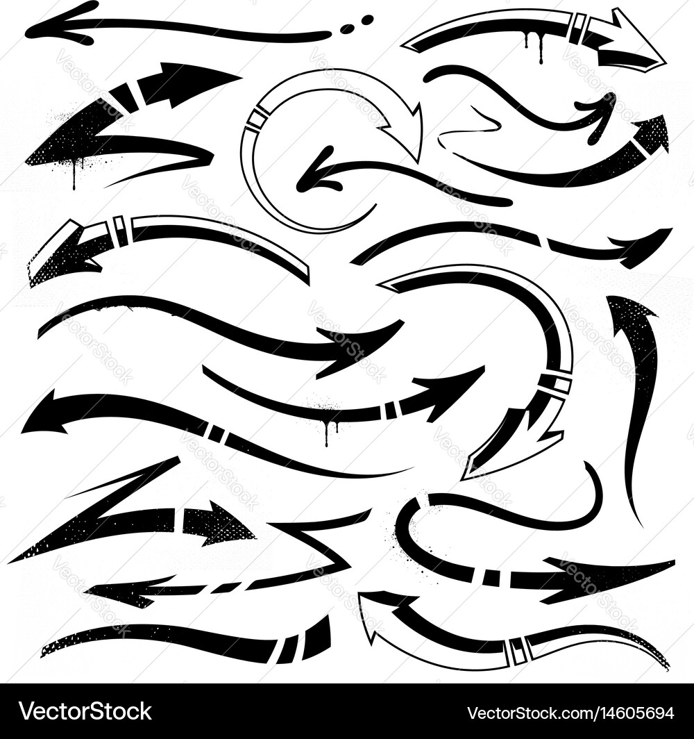 Graffiti arrows set Royalty Free Vector Image - VectorStock
