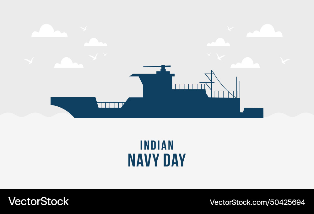 Indian navy day 4 december template Royalty Free Vector