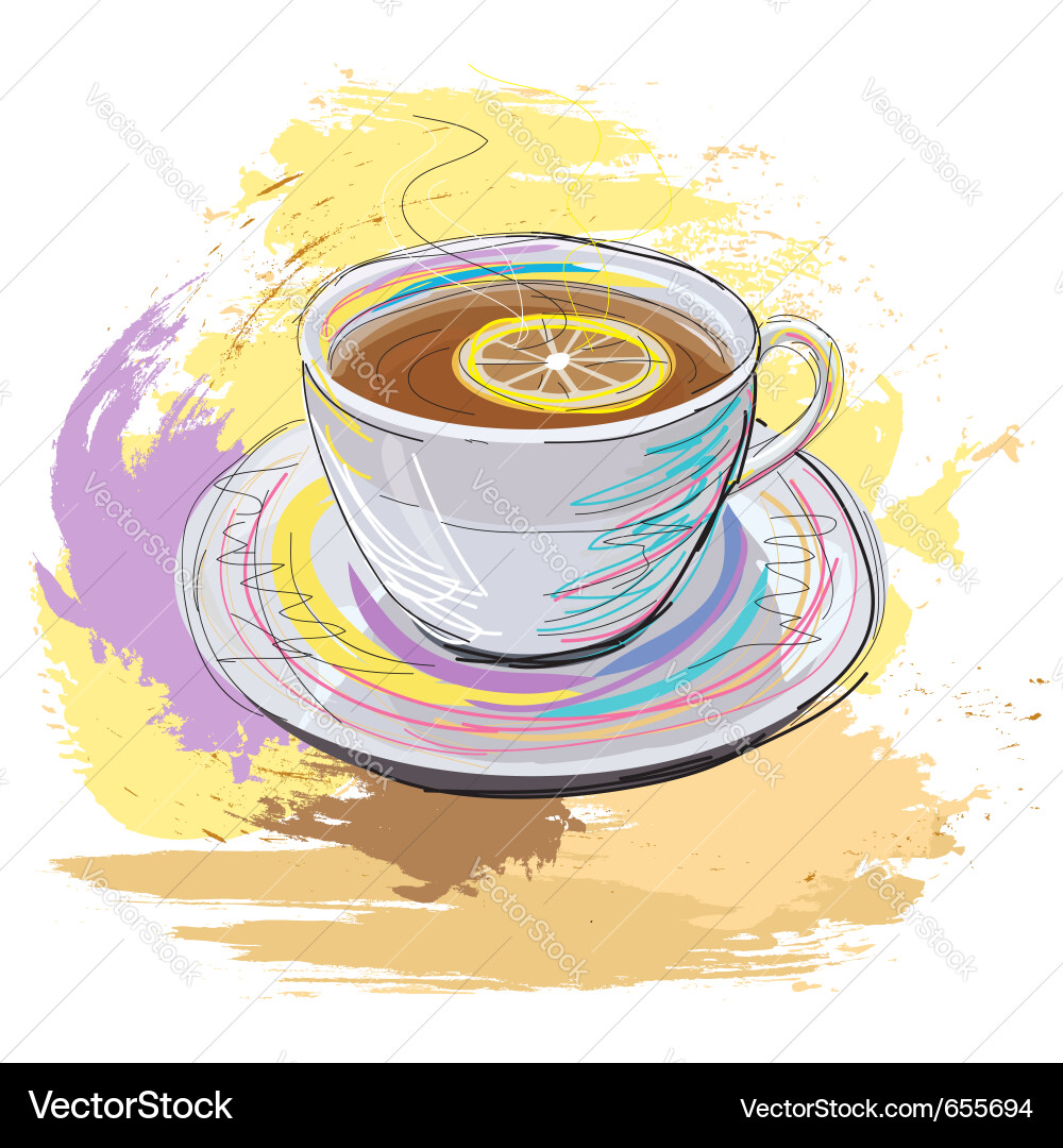 Lemon tea Royalty Free Vector Image - VectorStock