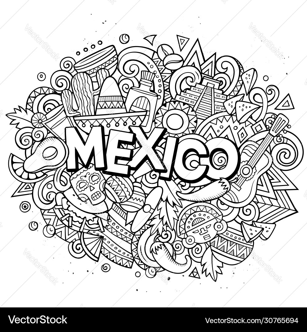 Mexican Doodles: Aztec & Folk Art Royalty Free Vector
