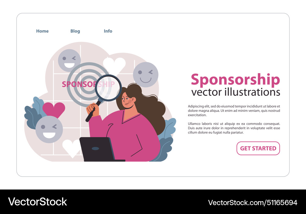 Sponsorship in action flat Royalty Free Vector Image