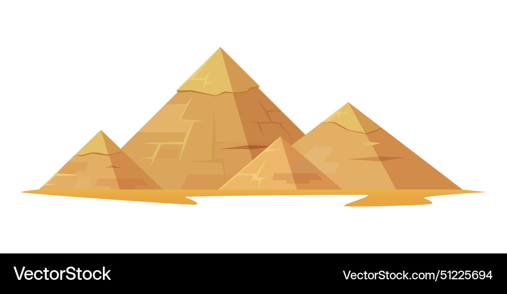 Three stylized mountains depicted in a minimalist Vector Image