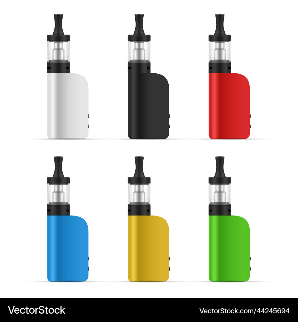 Vape electronic device set realistic Royalty Free Vector