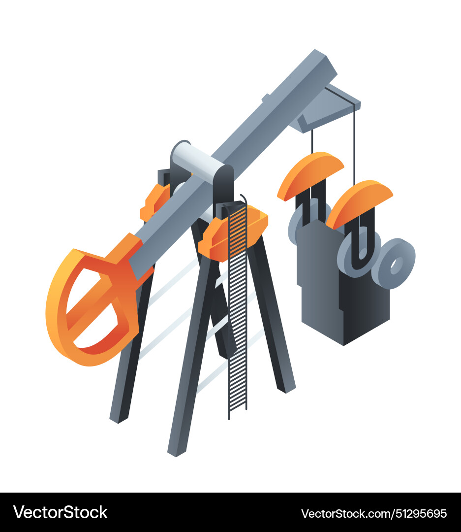 An isometric oil pump highlighting the concept Vector Image