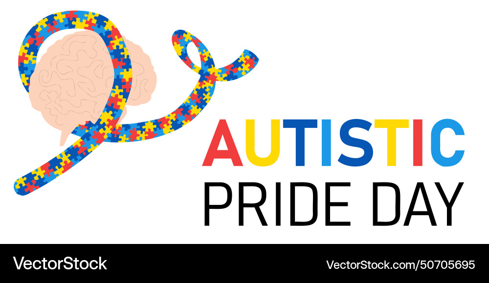 Autistic pride day banner Royalty Free Vector Image