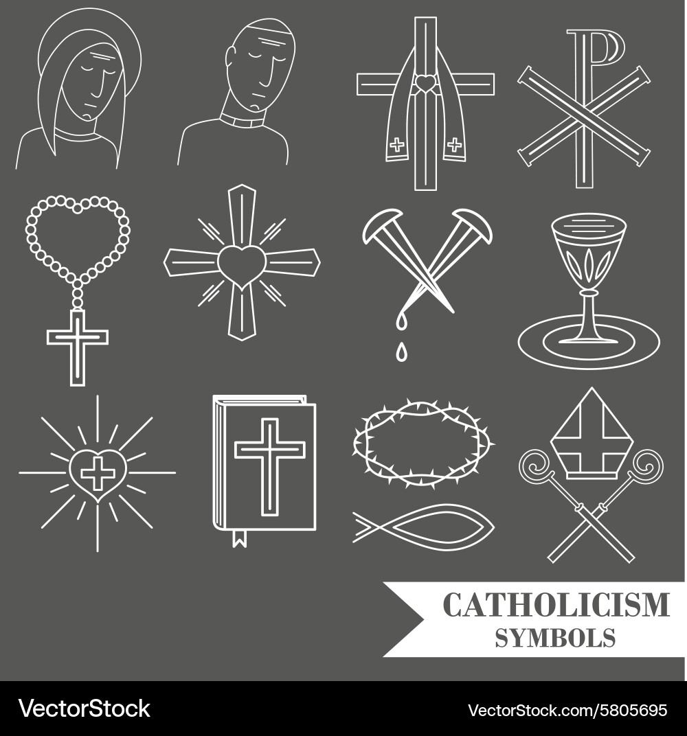 Catholic Religious Symbols Clip Art Catholic Cross Clipart Vector