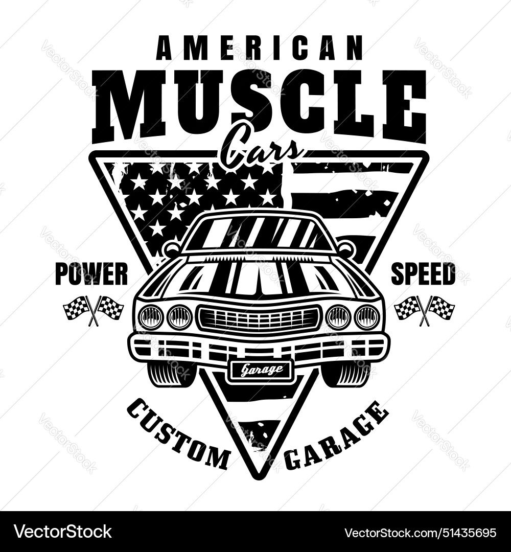 Classic Muscle Car Emblem Royalty Free Vector Image