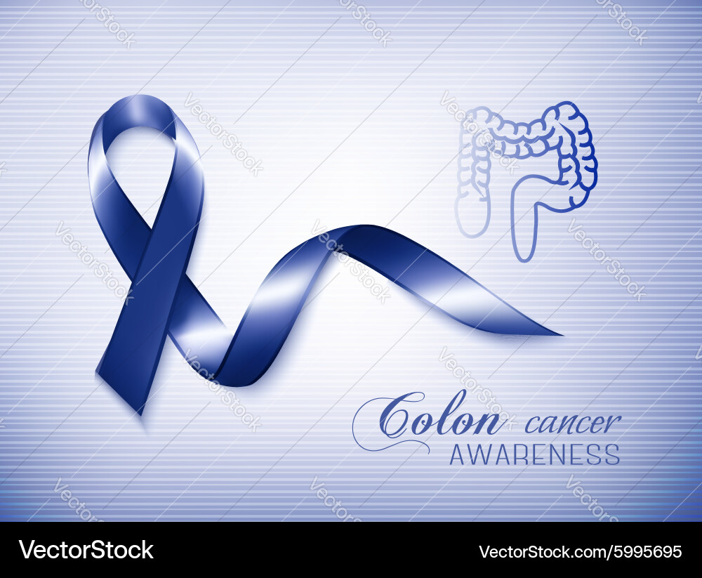 Colon cancer awareness ribbon Royalty Free Vector Image