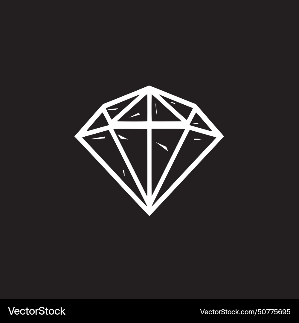 Diamond - minimalist and flat logo Royalty Free Vector Image