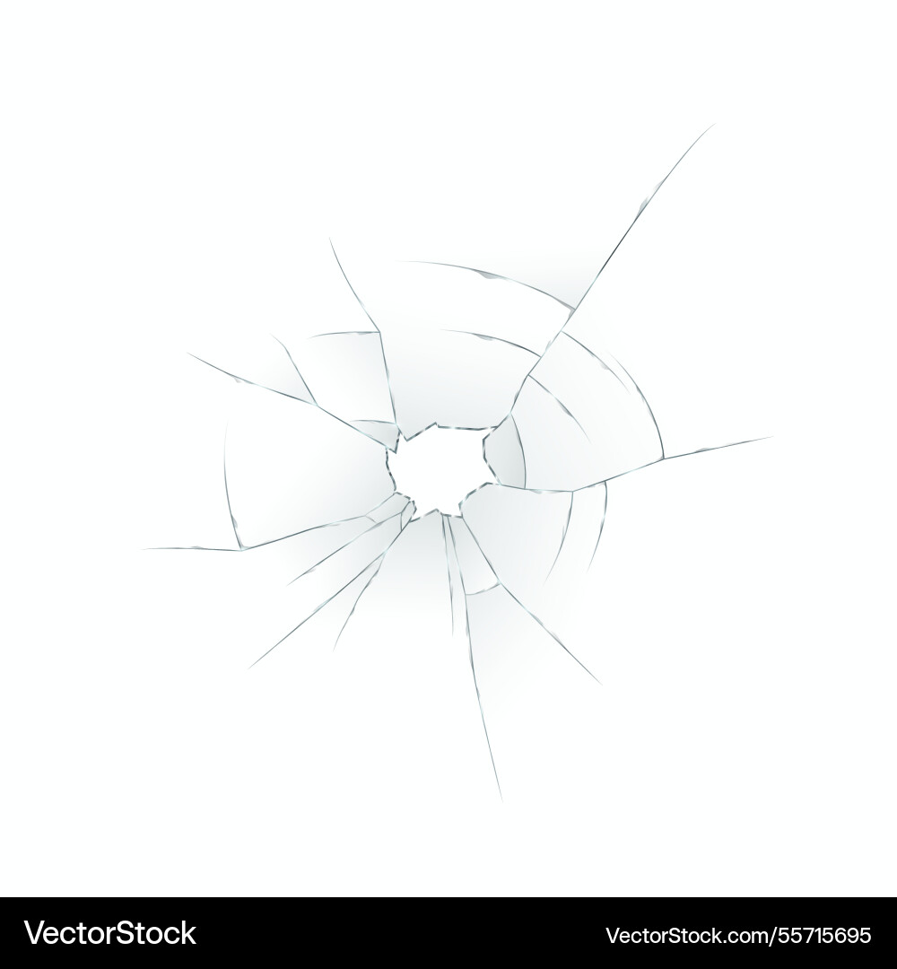 Glass shatter pattern on transparent surface Vector Image
