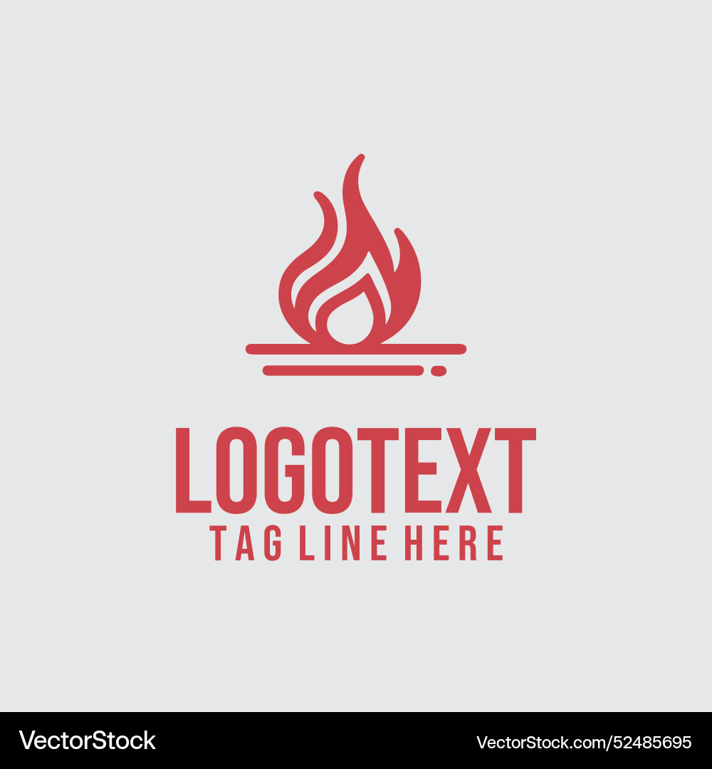 Linear fire logo Royalty Free Vector Image - VectorStock