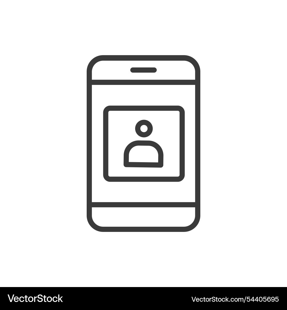 Phone identity icon in line design Royalty Free Vector Image