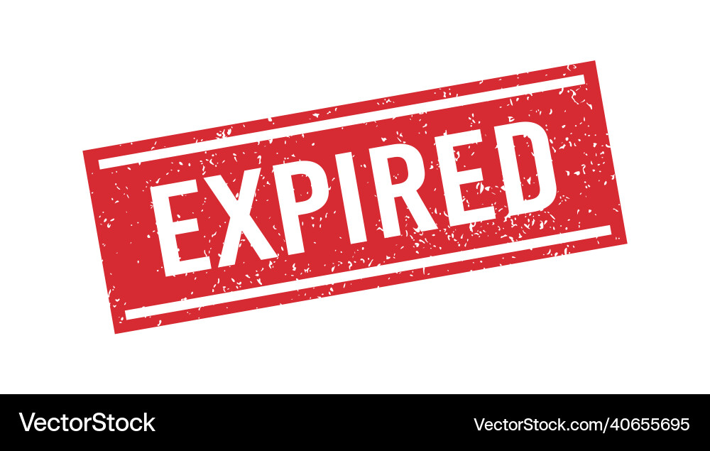 Red grunge expired rubber stamp expiration date Vector Image