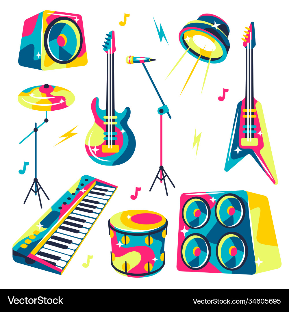 Set musical instruments Royalty Free Vector Image
