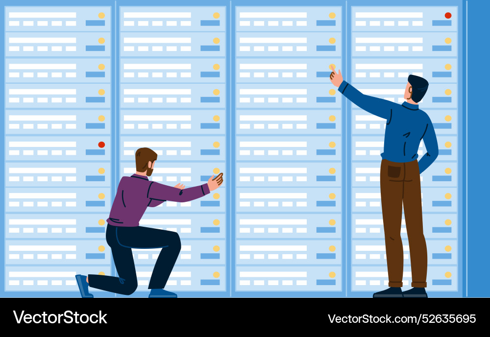 Storage server racks Royalty Free Vector Image