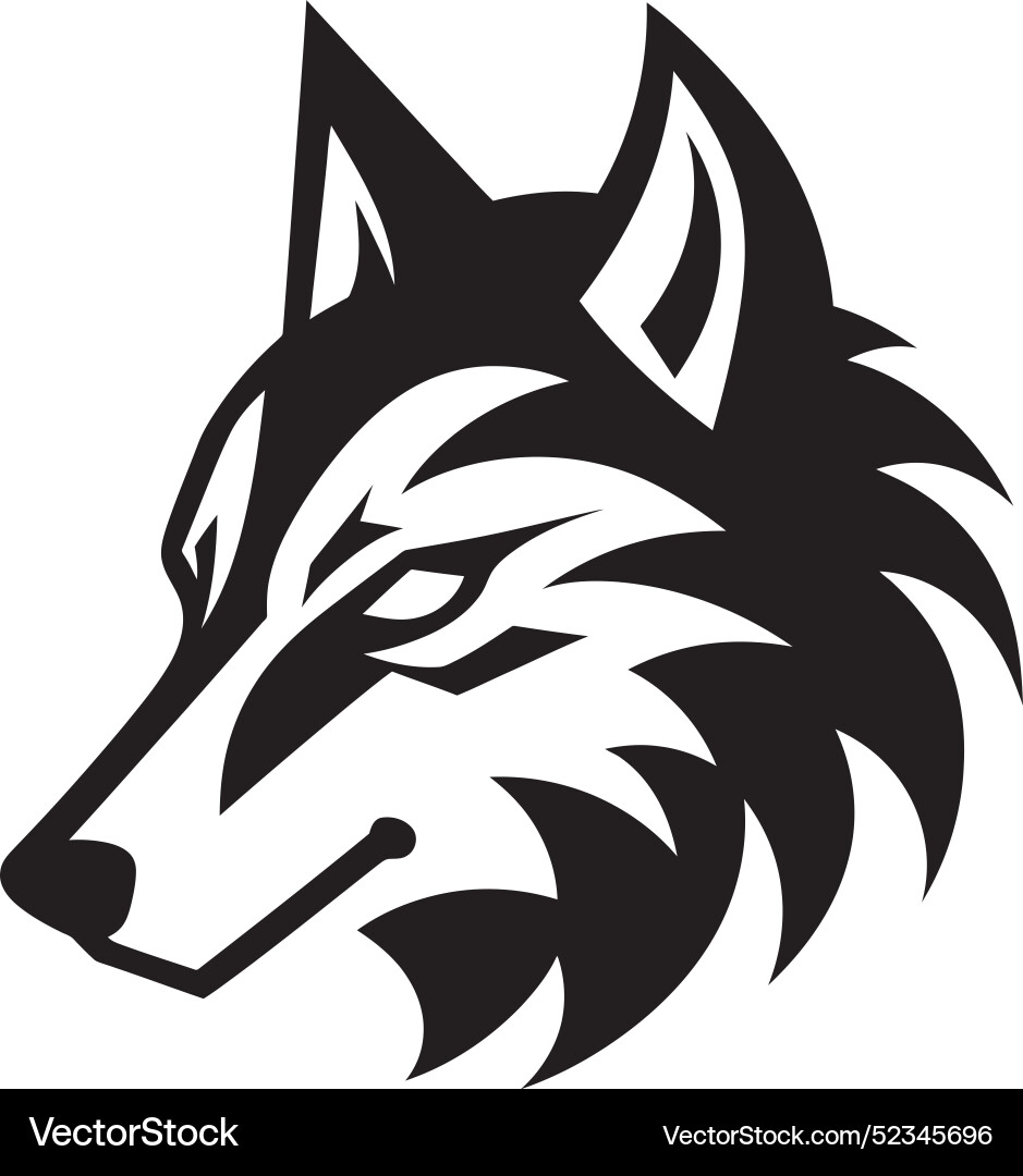 Abstract canine wolf artshadow symphony black Vector Image