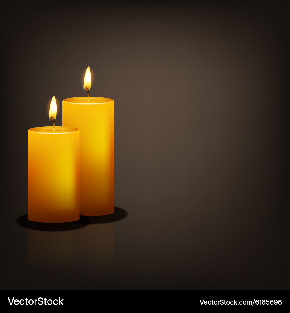 Background with two candles Royalty Free Vector Image