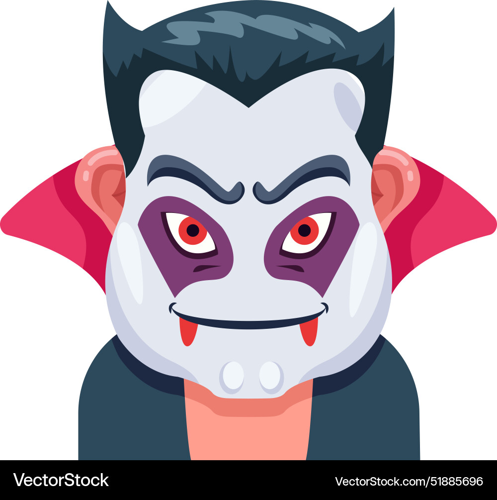 Basic rgba flat icon showing vampire face Vector Image