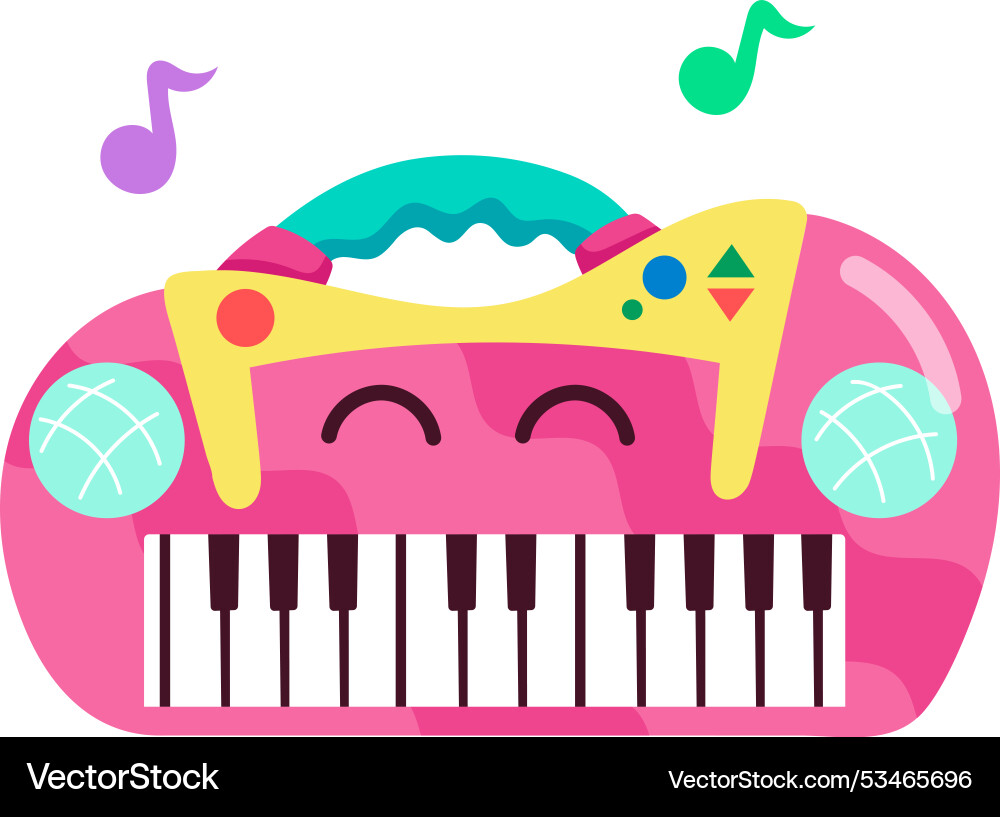Basic rgbcomic style sticker of piano music Vector Image